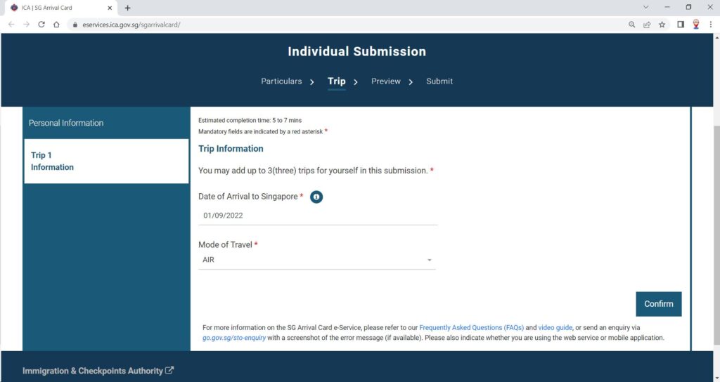 How to fill out the online Singapore (SG) Arrival Card and electronic ...